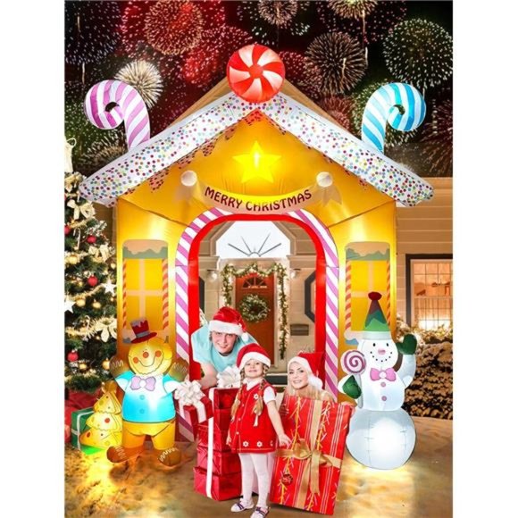 Holiday | 1ft Christmas Inflatables Arch Gingerbread Man Snowman Blow ...